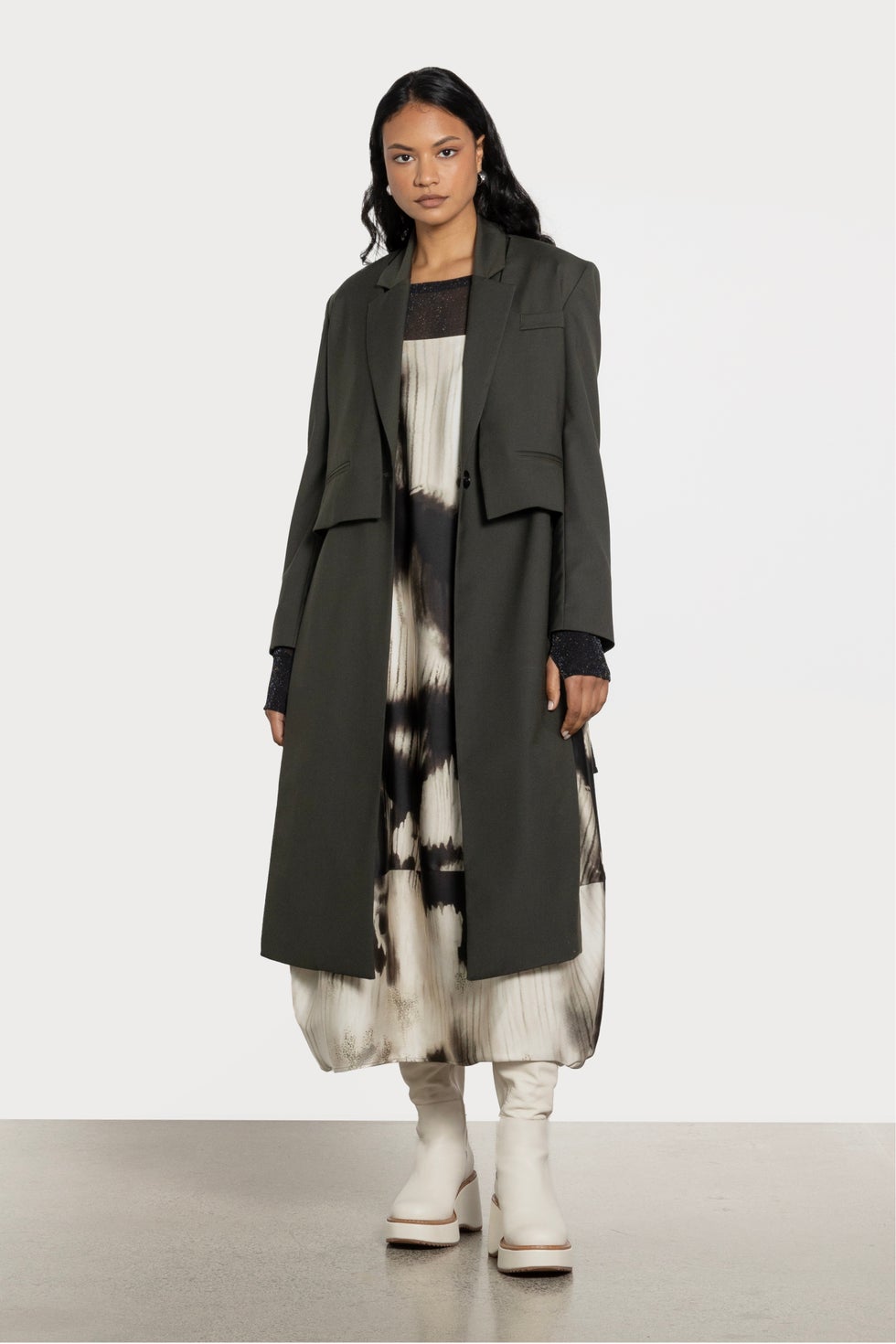 Cindy Cropped Jacket in Green | Repertoire