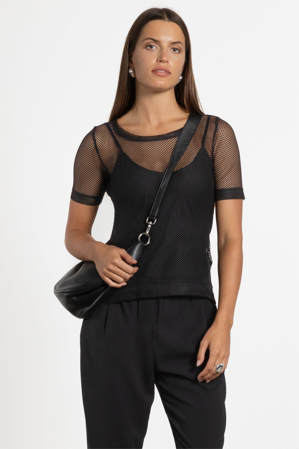 Gem Mesh Tee in Black | Repertoire