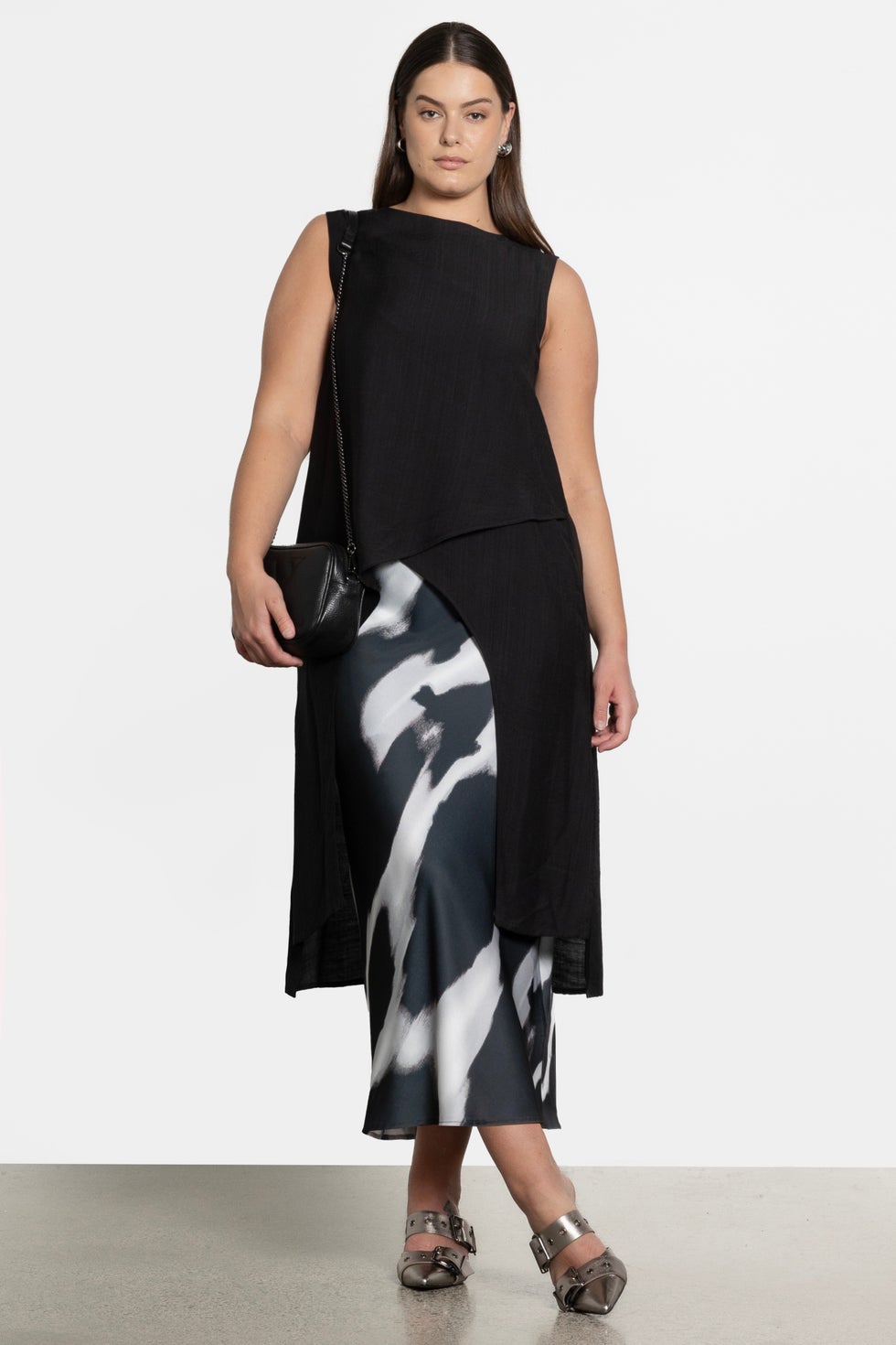 Reece Layering Crossover Top in Black | Repertoire